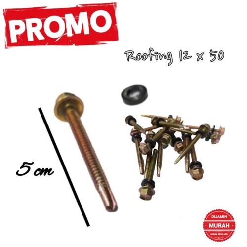Jual Baut Baud Skrup Sekrup Roofing Baja Ringan 12 x 50 12x50 KHUSUS ...