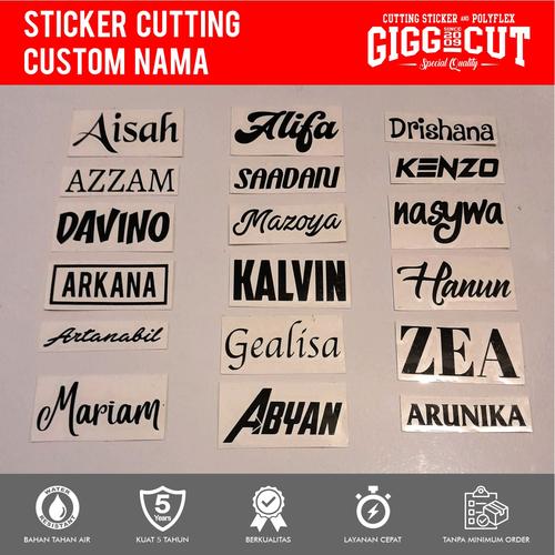 Jual Sticker Cutting / Custom Nama / Tulisan Bebas / Stiker Logo ...