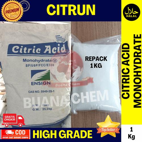 Jual Citric acid monohydrate / Asam sitrat / asam sitrun 1 kg - ensign ...