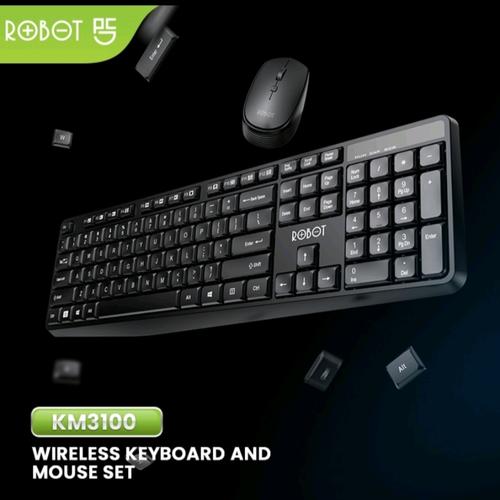 Promo KEYBOARD & MOUSE COMBO WIRELESS ROBOT KM3100 - Kota Surabaya - WK ...