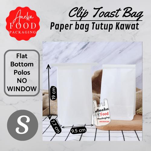 Jual Paper bag CLIP TOAST cookies POLOS flat bottom window kue roti ...