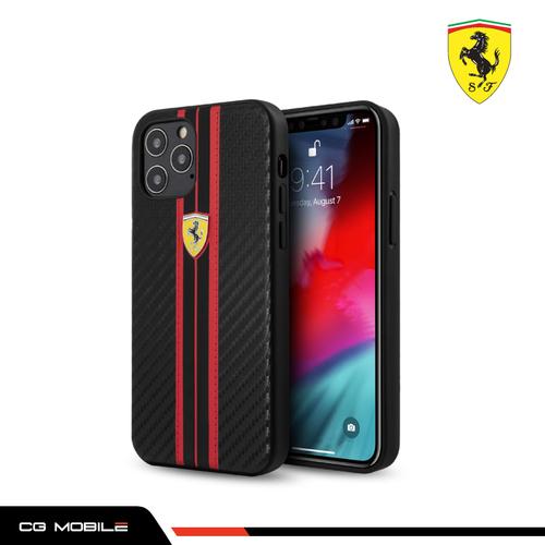 Jual Case iPhone 12 / 12 Pro / 12 Pro Max Carbon PU Stripe Ferrari On ...