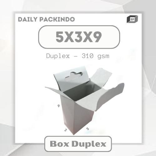 Jual Box/Dus/Packaging/Duplex Putih Abu Polos Ukuran 5X3X9 Cm Tebal 310 ...