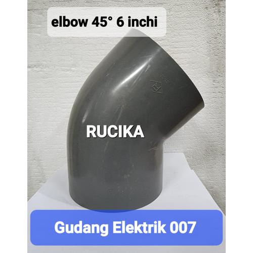 Jual Elbow / Knee 6" inch PVC Rucika AW (Tebal) 45 Derajat - Kota Medan ...