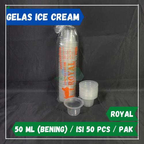 Jual Cup Jelly Agar Puding Royal isi 50pcs / Cup Es Krim 50 ml & 60 ml - 50 ml Bening - Jakarta ...