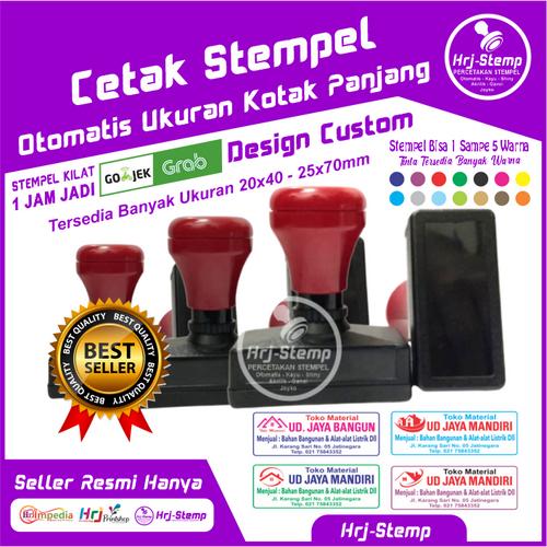 Jual Cetak Stempel Otomatis Ukuran Kotak 20x40-25x70mm Stempel Warna ...