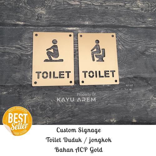 Jual Signage TOILET ACP Aluminium Modern / Sign TOILET DUDUK JONGKOK ...