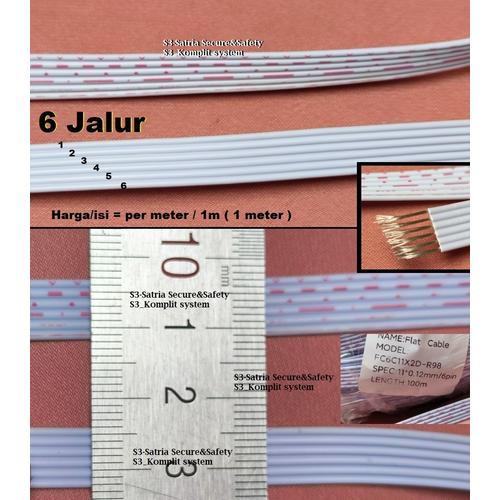 Jual AWG26 Kabel 6 jalur Pipih Cable flat 6P 26AWG Pita pelangi rainbow ...