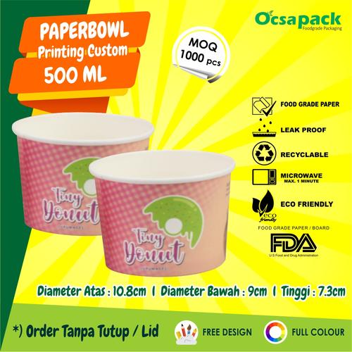 Jual PAPERBOWL 500ML STANDAR CUSTOM CETAK PRINTING FULL COLOR (TANPA ...