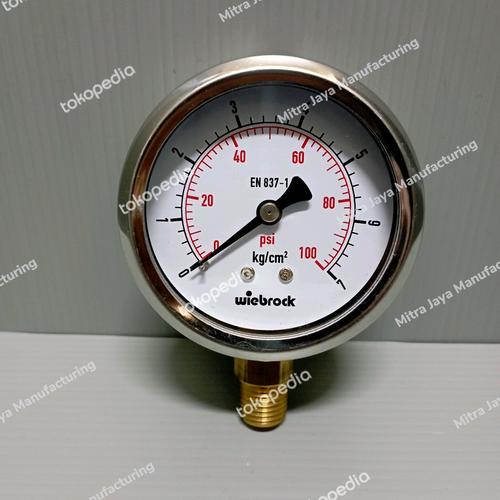 Jual Manometer Pressure Gauge Raket 2,5 inch 7 Bar Kg 100psi - Jakarta ...