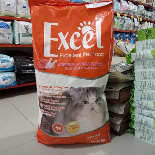 Jual excel cat 20kg tuna dan chiken flavour (gojek dan grab) - segitiga ...