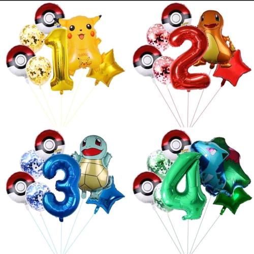 Jual PAKET BALON POKEMON BINTANG BULAT CONFETTI ANGKA 80CM ...