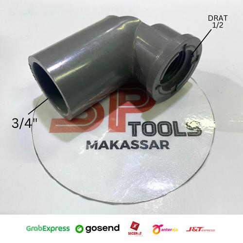 Jual FITTING PVC KNEE 1/2" X 3/4" INCH SAMBUNGAN KNEE DRAT DALAM RUCIKA ...