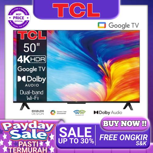 Jual TCL 50P635 LED Smart TV 50 Inch Google TV UHD 4K Bluetooth Dual ...