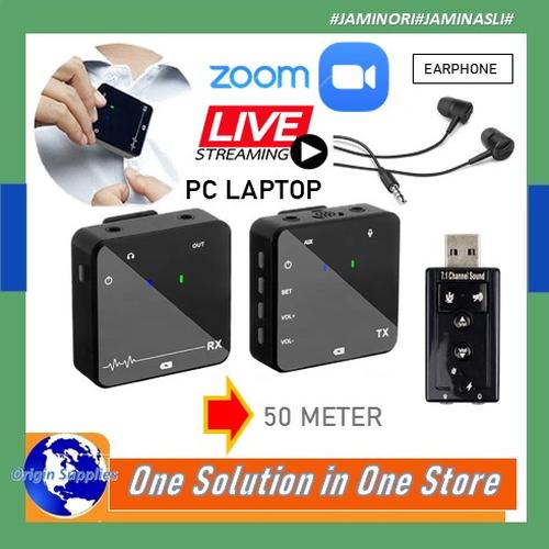 Jual Microphone Mic Clip On Wireless USB PC Zoom Laptop 50Meter laptop ...
