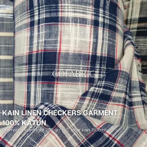 Jual Kain Linen Kain Pure Linen Kain Linen Checker Bahan Linen Kotak-kotak - LC 3 H - Kota ...