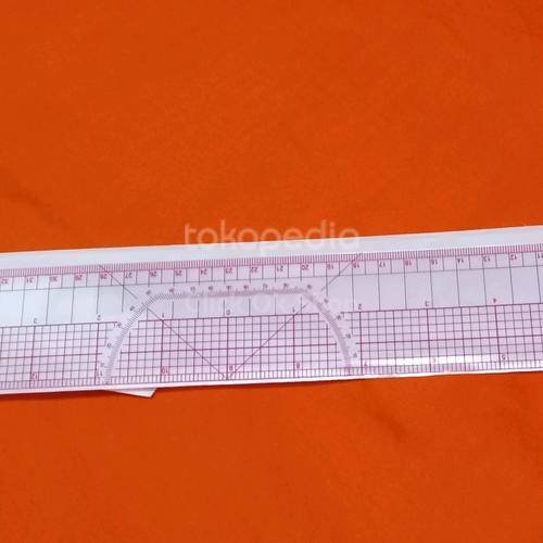 Jual Penggaris Pola/Skala-Inch/Metric Ruler 45cm-B95C pengaris jahit ...