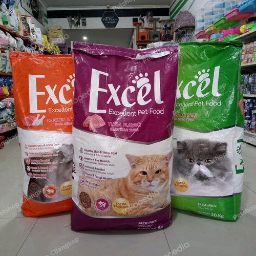 Jual excel cat 20kg tuna dan chiken flavour (gojek dan grab) - segitiga ...