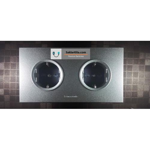 Jual Panasonic Style Silver Stop Kontak 2 Gang Schuko - Kab. Kebumen ...