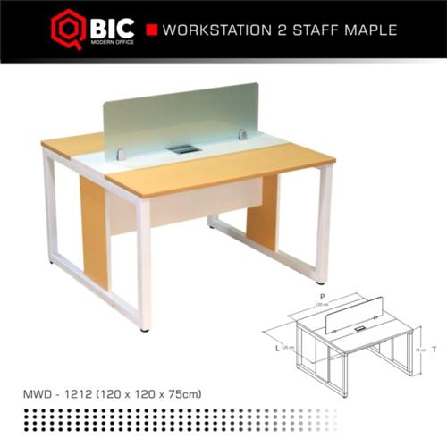 Jual Meja workstation 2 staff meja kantor QBIC MWD 1212 kaki metal ...