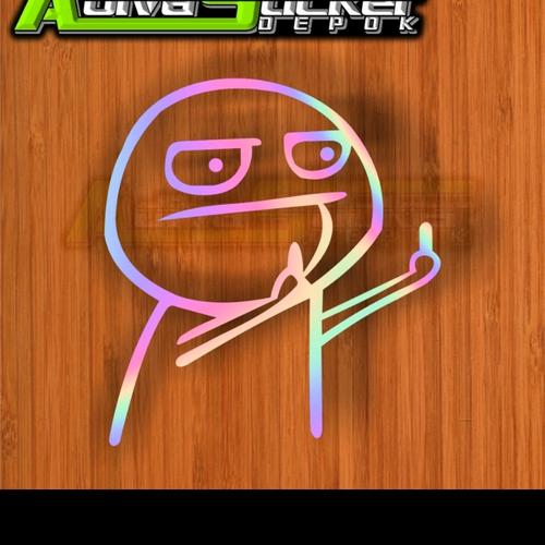 Jual sticker cuting middle finger - hologram - Kota Depok - adiva ...