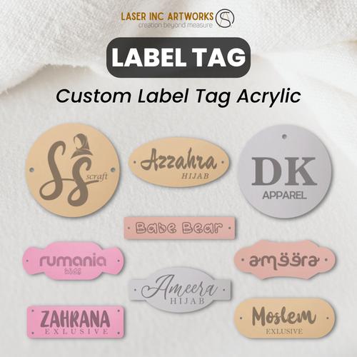 Jual Custom Label Tag Acrylic - 2 x 2, Transparan - Kab. Bogor - Laser ...