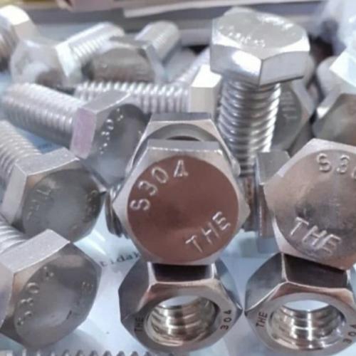 Jual Baut+mur+ring plat stainless 304 m6x70, full drat THE - Kab ...