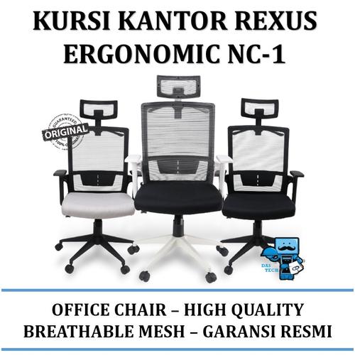Promo Rexus Ergonomic Office Chair Kursi Kantor NC-1 / NC1 - Hitam ...