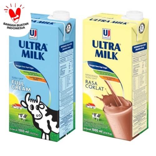 Jual Susu Ultra 1000ml Milk UHT 1 Dus 12pcs Full Cream Karton 1000 ml ...