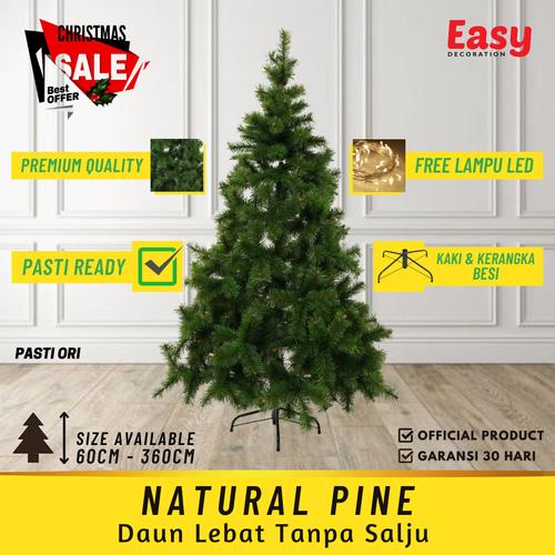 Jual Pohon Natal Premium 1 2 3 Meter Sedang Besar Daun Polos Natural ...