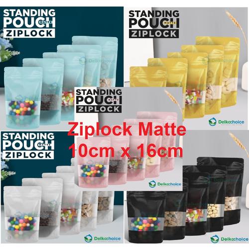 Jual STANDING POUCH ZIPLOCK MATTE/ PLASTIK MAKANAN SNACK 10cm x 16cm ...