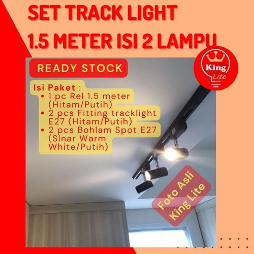 Jual Set track light ( tracklight set) rel 1.5 meter isi 2 lampu - B.hitam s.pth - Jakarta Pusat ...