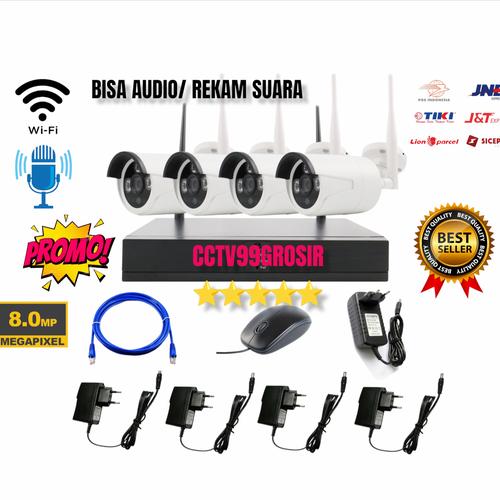 Jual PAKET NVR KIT 8MP 4CH CAMERA CCTV WIRELESS FULL HD INDOOR OUTDOOR ...