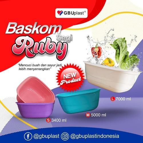 Jual Baskom Segi Plastik Ruby GBU PLAST Wadah Serbaguna Baskom Warna ...