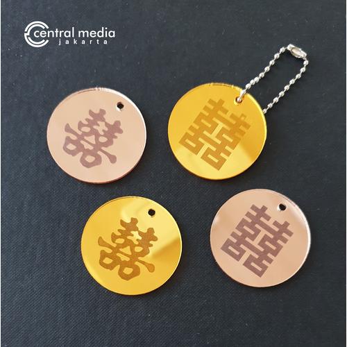 Jual Hang Tag Shuang Xi Logo Akrilik Hiasan Gantungan Sangjit Tunangan ...