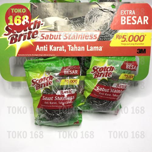 Jual 3M Scotch Brite Sabut Cuci Stainless Basic Anti Karat ID-T58 - Pcs ...