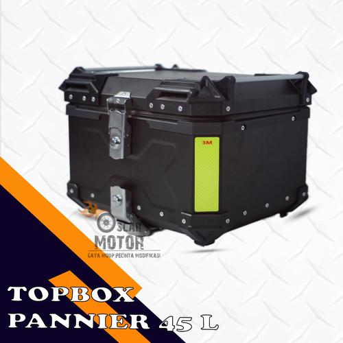 Jual top box motor pannier alumunium impor 45 liter kunci model x ...
