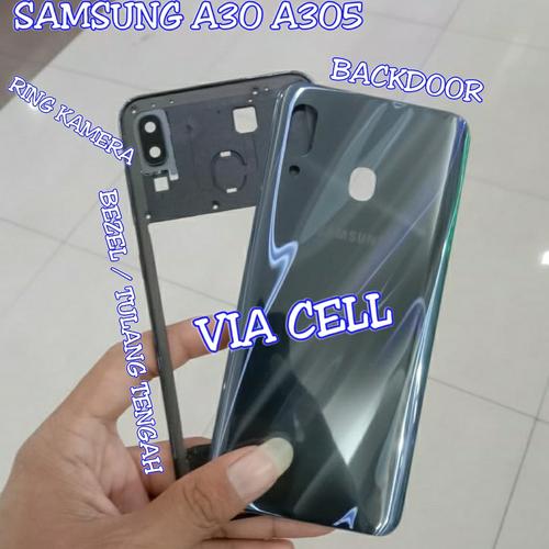 Jual Bezel Lcd Tulang Tengah + Backdoor Back Casing Housing Samsung A30 ...
