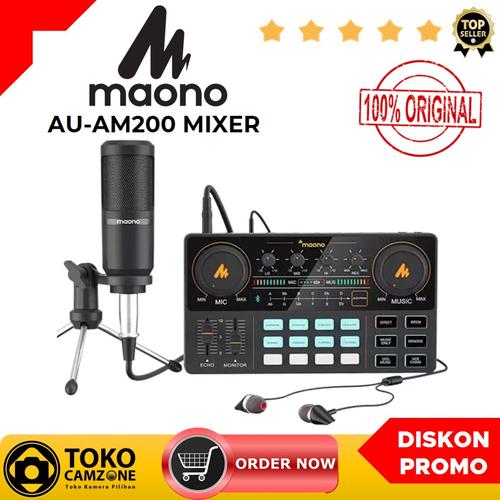 Jual MAONO AU AM200 portable mixer untuk podcast broadcast soundcard ...