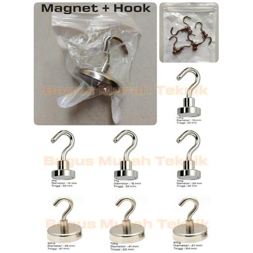 Jual Gantungan Magnet Hook Strong Neodymium Tension 50KG - Ring 160kg ...