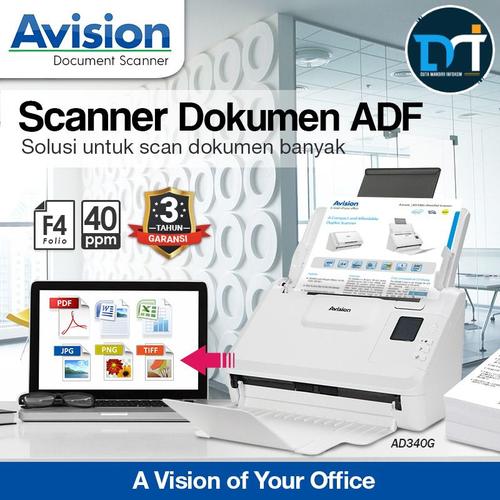 Promo Avision AD340G - ADF Compact & Sheetfed F4 Scanner 40ppm Cicil 0% ...