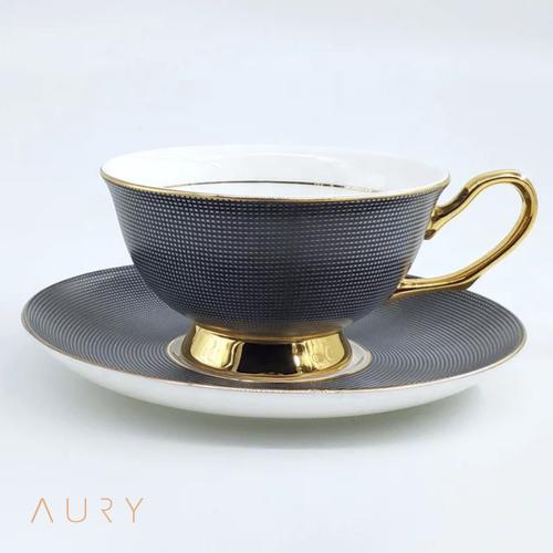 Jual Tea Cup Cangkir Teh Kopi Porselin Cantik Premium - Hitam - Kab ...