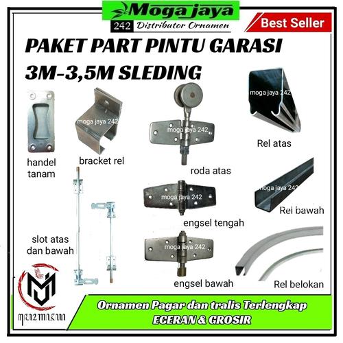Jual paket part engsel pintu garasi 3m - 3,5m sleding dorong kupu lebar ...