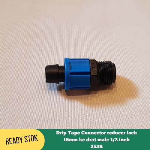 Jual Drip Tape Connector reducer lock 16mm ke drat male 1/2 inch 252B ...