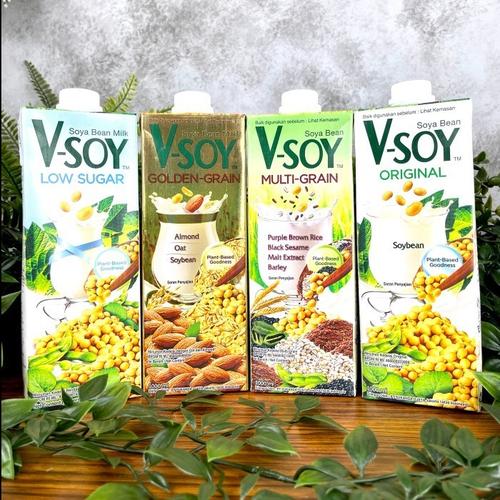 Jual Vsoy Susu Kedelai Multi Grain / Original | V-soy Soya Milk UHT 1 ...