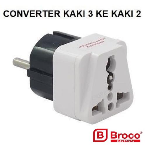 Jual BROCO OVER STEKER CONVERTER COLOKAN KAKI 3 KE KAKI 2 travel ...
