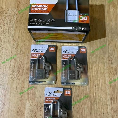Jual Gembok nekel WILMER leher panjang 30 mm /gembok murah 30mm panjang ...