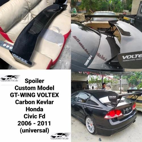 Jual Spoiler Custom Model GT-WING VOLTEX Honda Civic Fd Carbon Kevlar ...