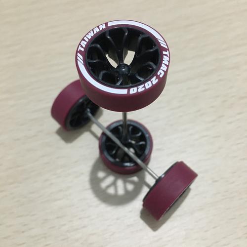 Jual Tamiya ban maroon low profile tyre + velg y spoke carbon - Kab ...