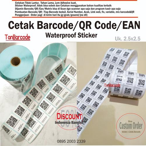 Jual cetak Sticker QR code 2.5x2.5 cm waterproof Promo - Jakarta Barat ...